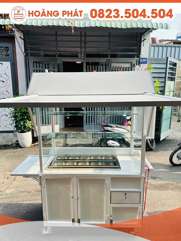 Xe Trà Sữa Matcha Latte Ngon 1m2x60x2m XBH92 - Tủ Xe Bán Hàng Hoàng Phát